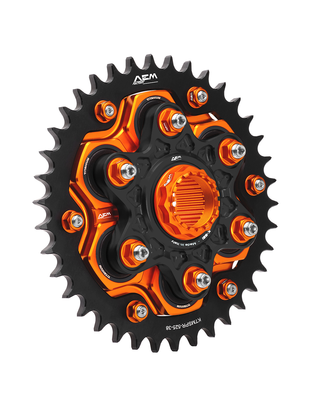 AEM FACTORY - KTM TITANIUM CUSH DRIVES WITH COLOR MATCHED ALUMINUM NUTS