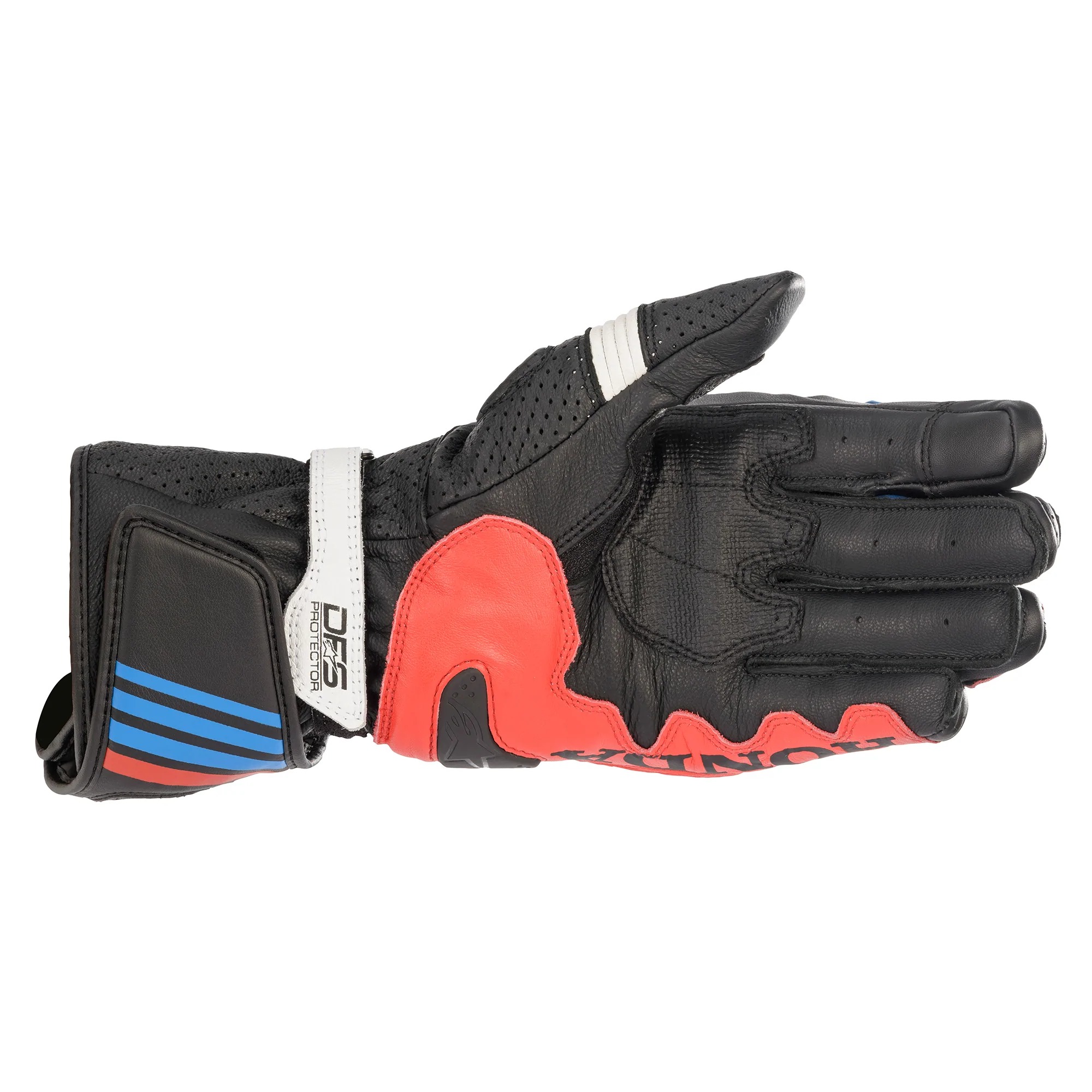 Alpinestars Honda GP Plus R V2 Gloves - Black/Bright Red/Blue