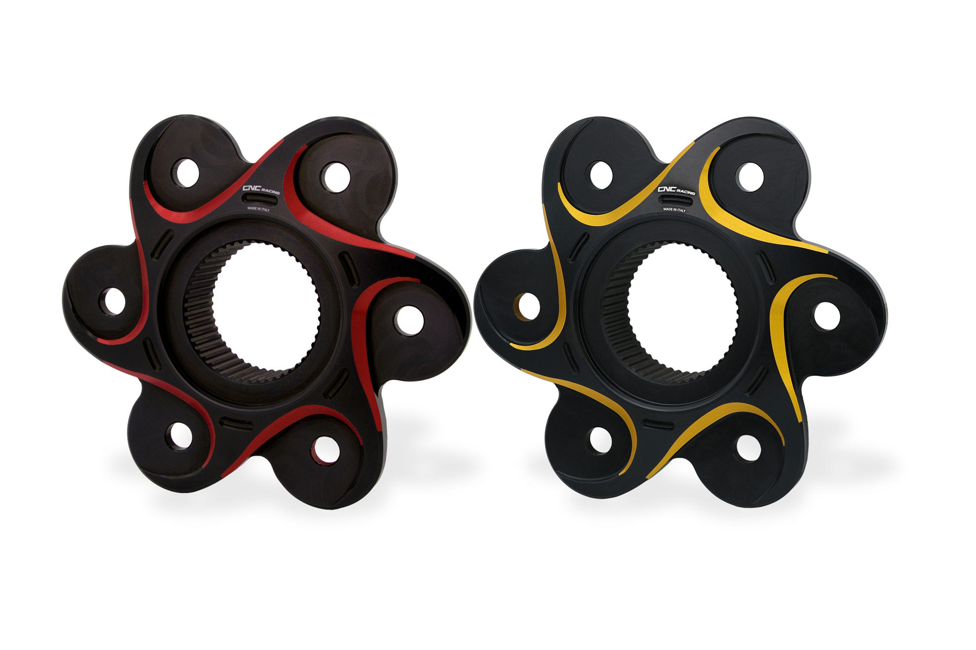 CNC Racing NEW STYLE Black/Red or Gold BI-COLOR 6 Hole Rear Sprocket ...
