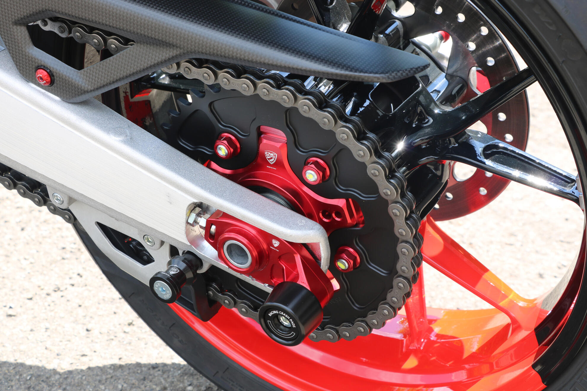 CNC Racing Billet Chain Adjuster Blocks With Sliders for the Ducati ...