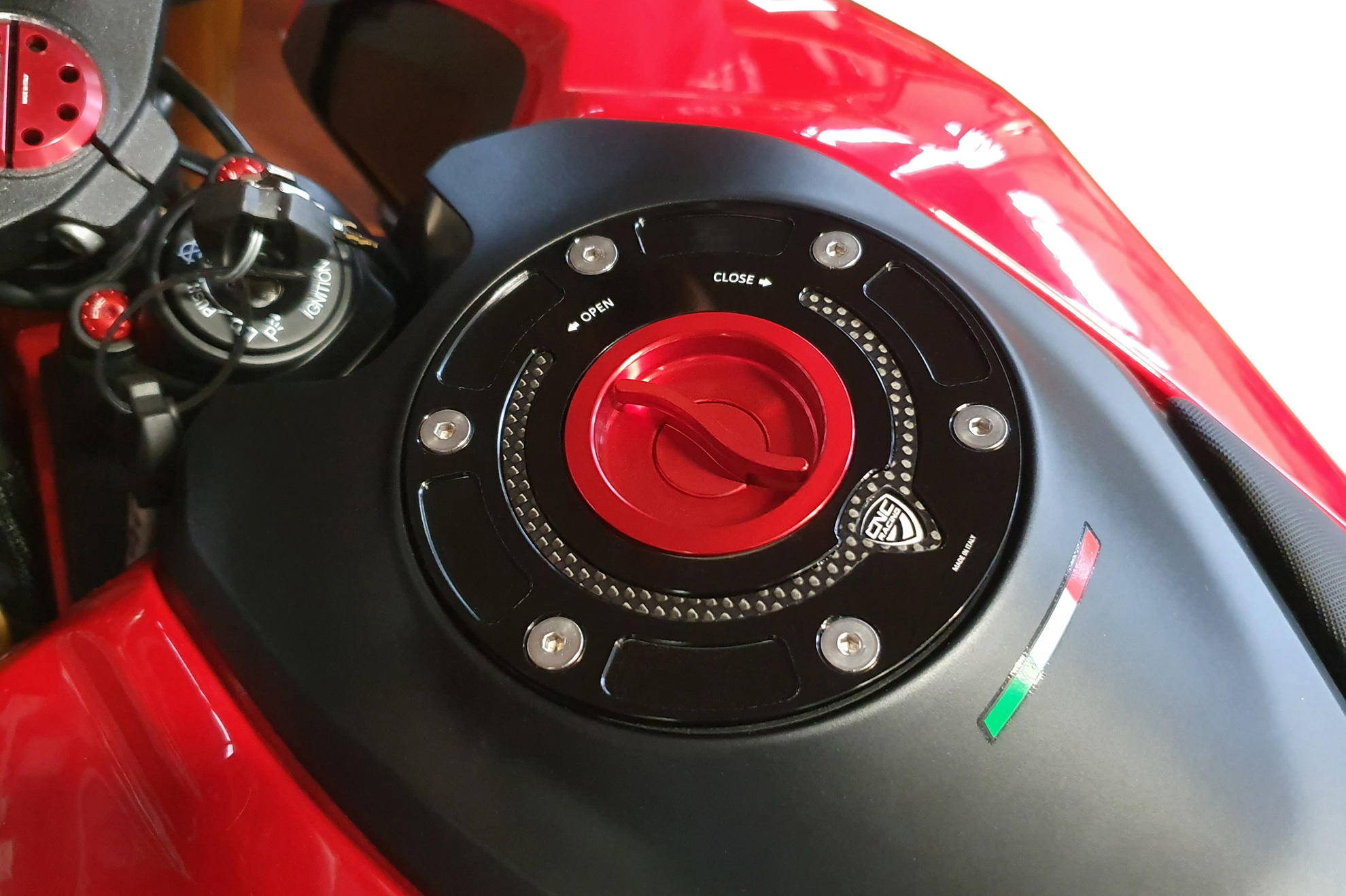 CNC Racing Aluminum with Carbon Inlay Gas Cap Flange for Ducati ...