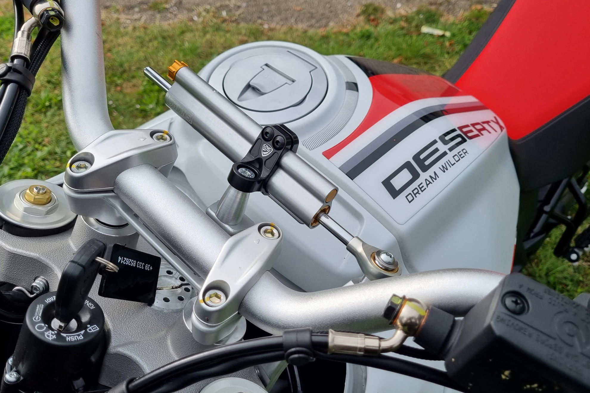 CNC Racing Ohlins Steering Damper Mount Kit for the Ducati DesertX