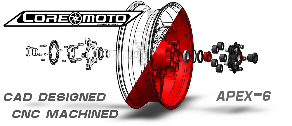 Core Moto APEX-6 Forged Aluminum Wheels for the Suzuki Hayabusa GSX ...