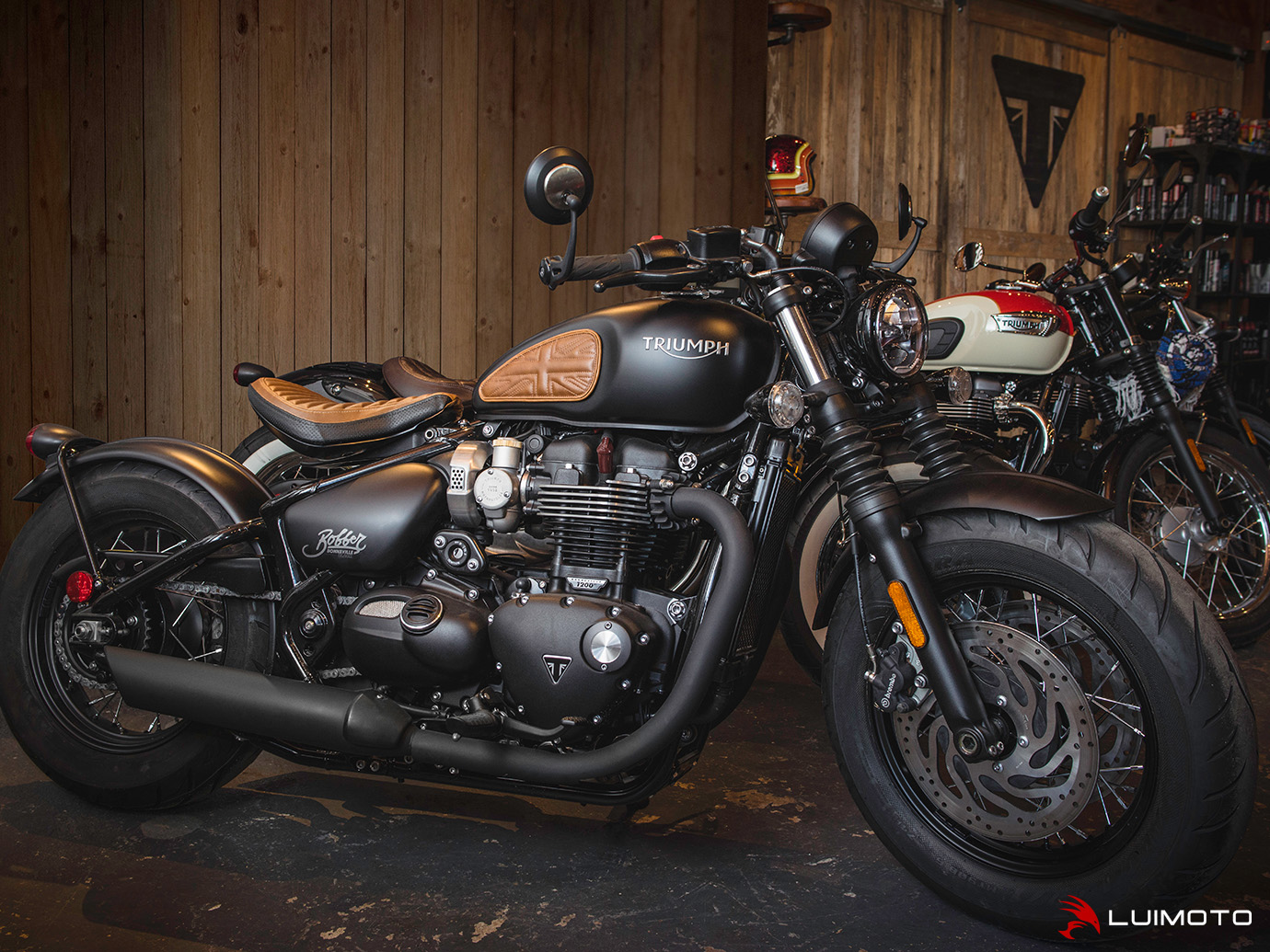 LUIMOTO TANK LEAF UNION JACK Tank Pads for the Triumph Bobber