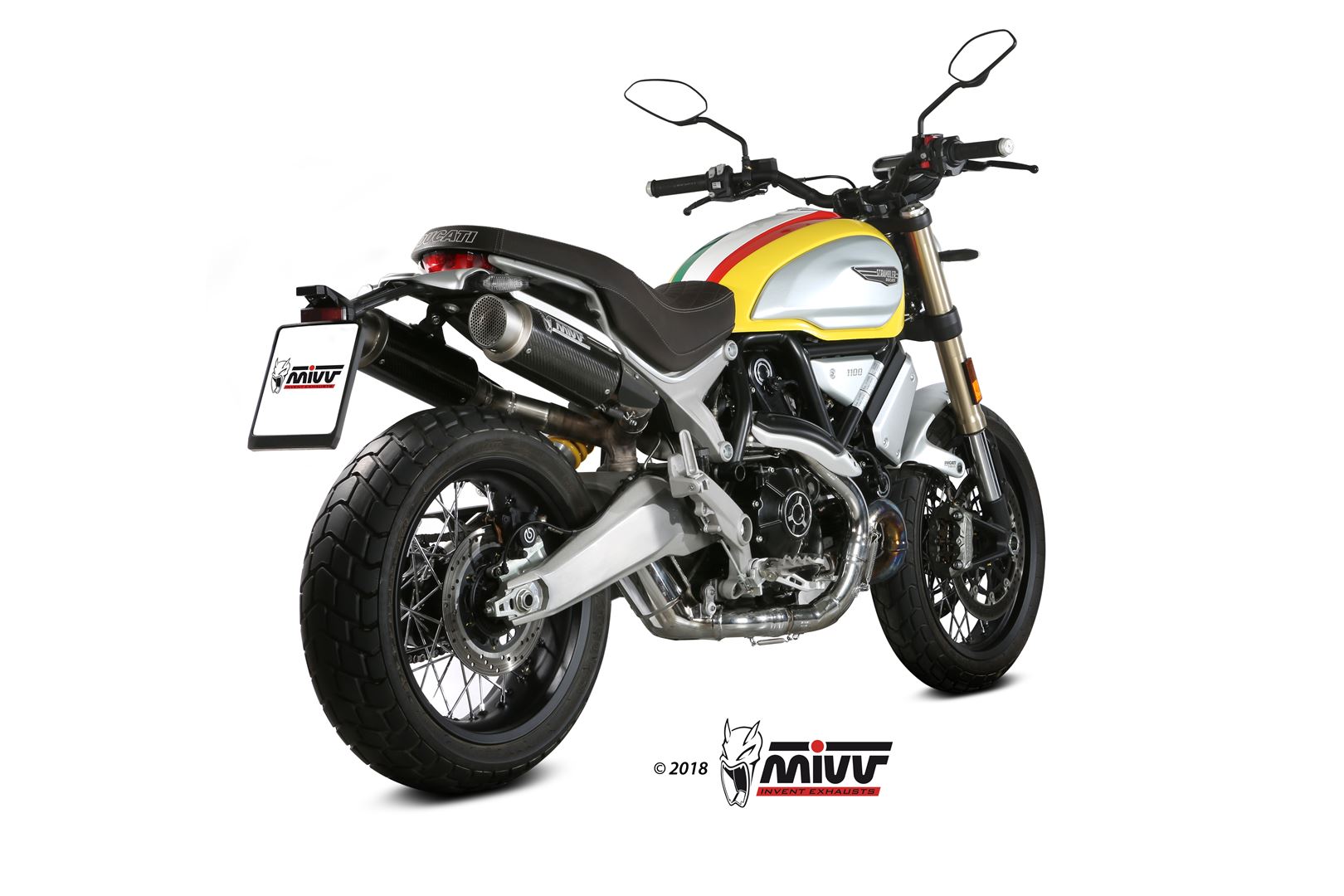 MIVV 2 Slip-on, GPpro Carbon, Standard Exhaust For Ducati Scrambler ...