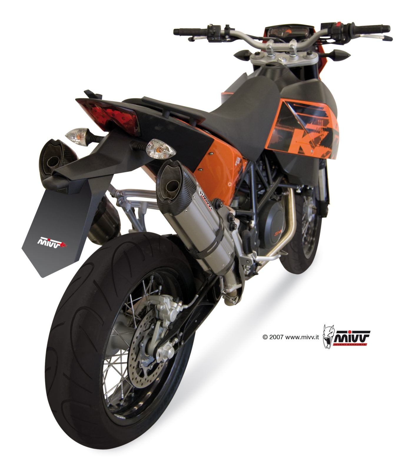 MIVV 2 Bolt-on, Suono Stainless Steel, Standard Exhaust For KTM 690 Supermoto 2007-2012