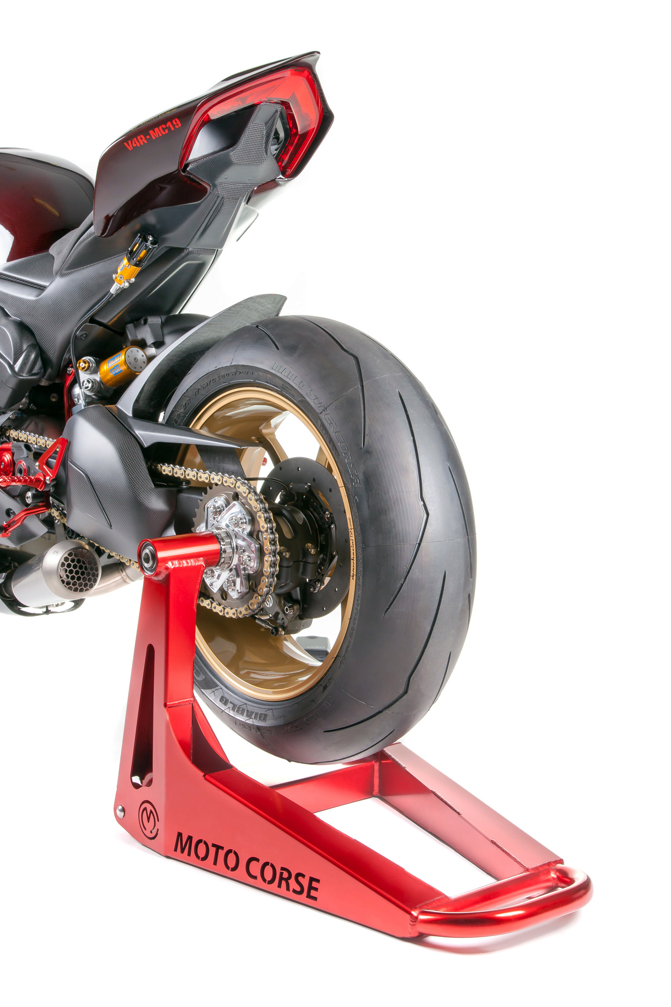 Motocorse New "SBK" Aluminum rear Single side Paddock Stand for Ducati ...