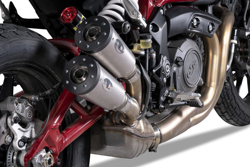 QD Exhaust Twin V-PERFORMANCE Exhaust for the Indian FTR 1200 (Flat ...