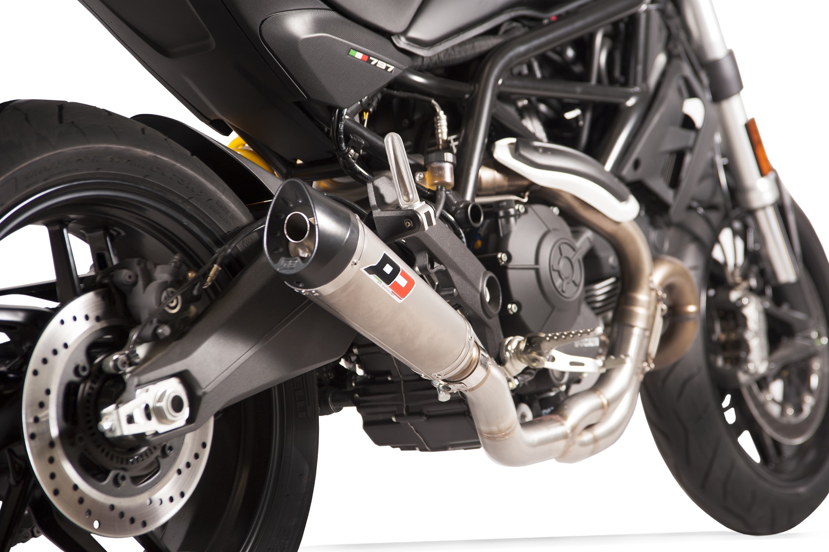 QD Exhaust Half System with Tri-Cone or Max-Cone Muffler for Monster 797