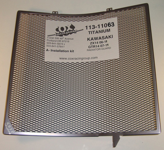 Cox Racing Radiator Guards for the Kawasaki GTR1400 Concours and ZX-14 ...
