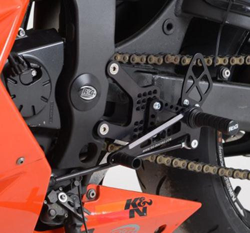 R&G Racing Road Shift Pattern Adjustable Rearsets for Kawasaki ZX6R '07 ...