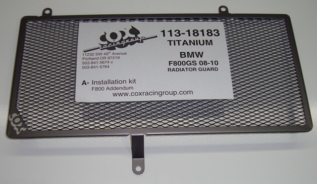 Cox Racing Radiator Guards for the BMW F800GS (08-13)