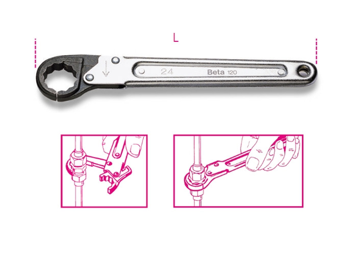 Beta Tools Model 120 13mm-Ratchet Opening Single Ended Wrenches